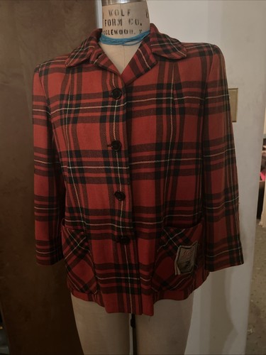 Vintage Women's Plaid Ste Adele Canada Swing Wool Jacket Sz S-m | eBay