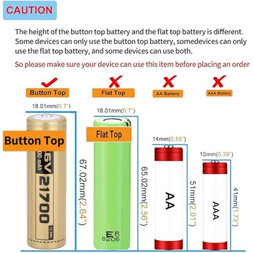 21700 Rechargeable Battery Case Set, 2pack 5000mah Large Capacity 3 ...