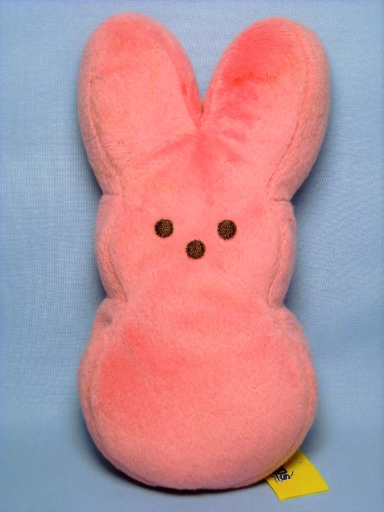 Peeps Bunny Rabbit Pink Plush Stuffed Just Born Peeps Easter | eBay