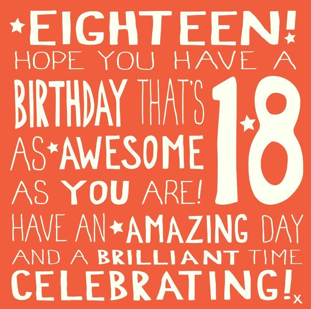 Happy 18th Birthday Card Sayings