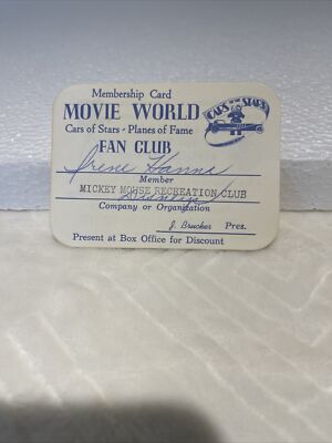 Vintage Fan Club Membership Card 70' Mickey Mouse recreation club | eBay
