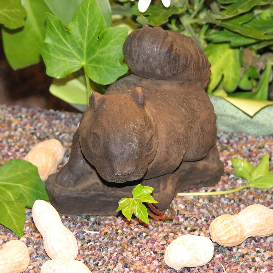 Cast Stone Cement Small Squirrel Outdoor Garden Statue | eBay