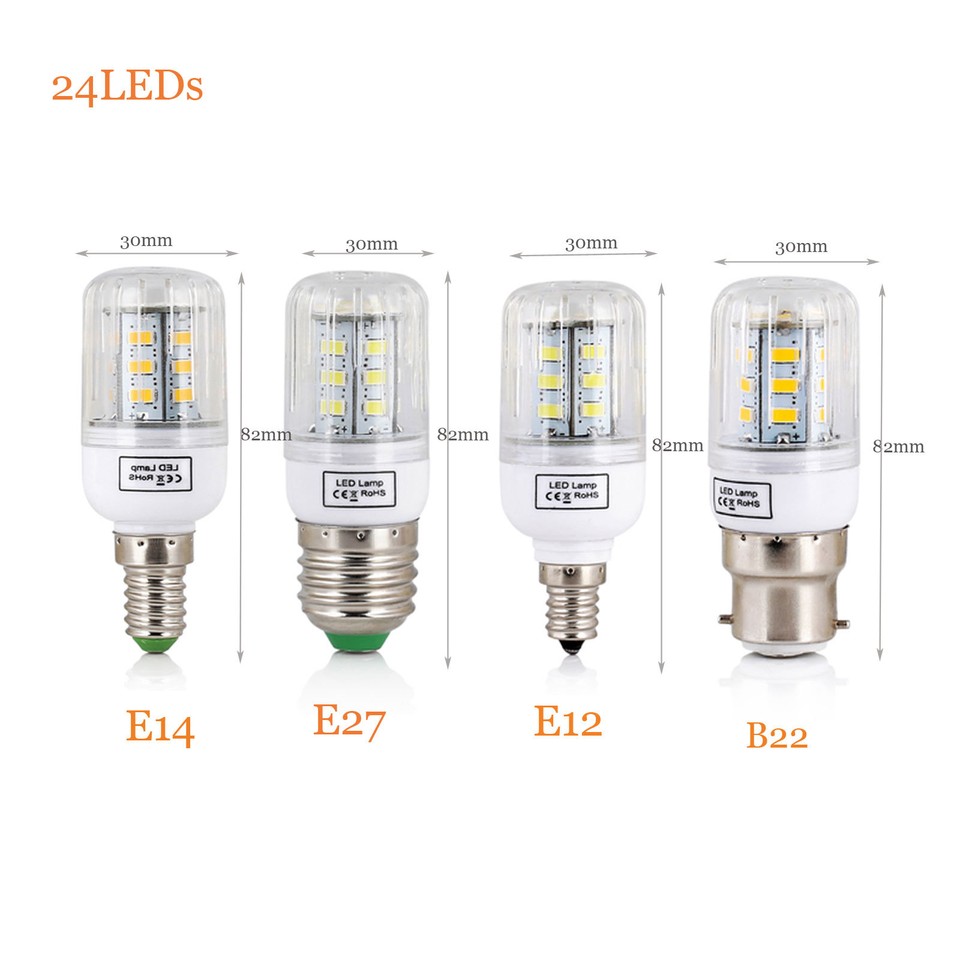 10X E27 E14 E12 B22 LED Light Bulb SMD 5730 Chip Corn Lamp Incandescent ...