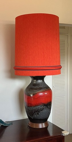 vintage table lamp burnt orange | eBay Australia