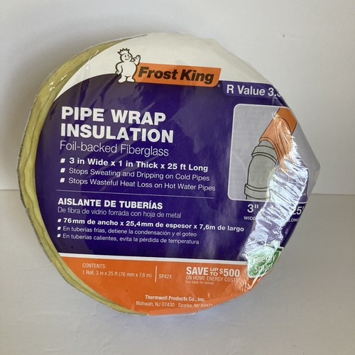 Pipe Wrap Insulation 3" Wide X 1" Thick X 25 Feet Foil Backed ...