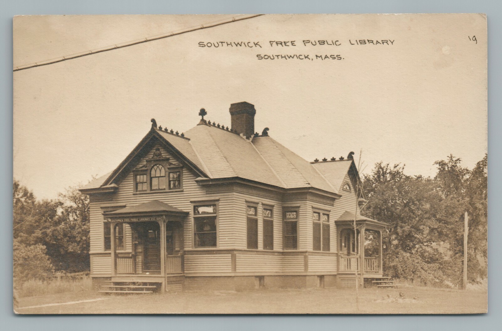 Public Library SOUTHWICK Massachusetts RPPC Antique Photo—Victorian ...