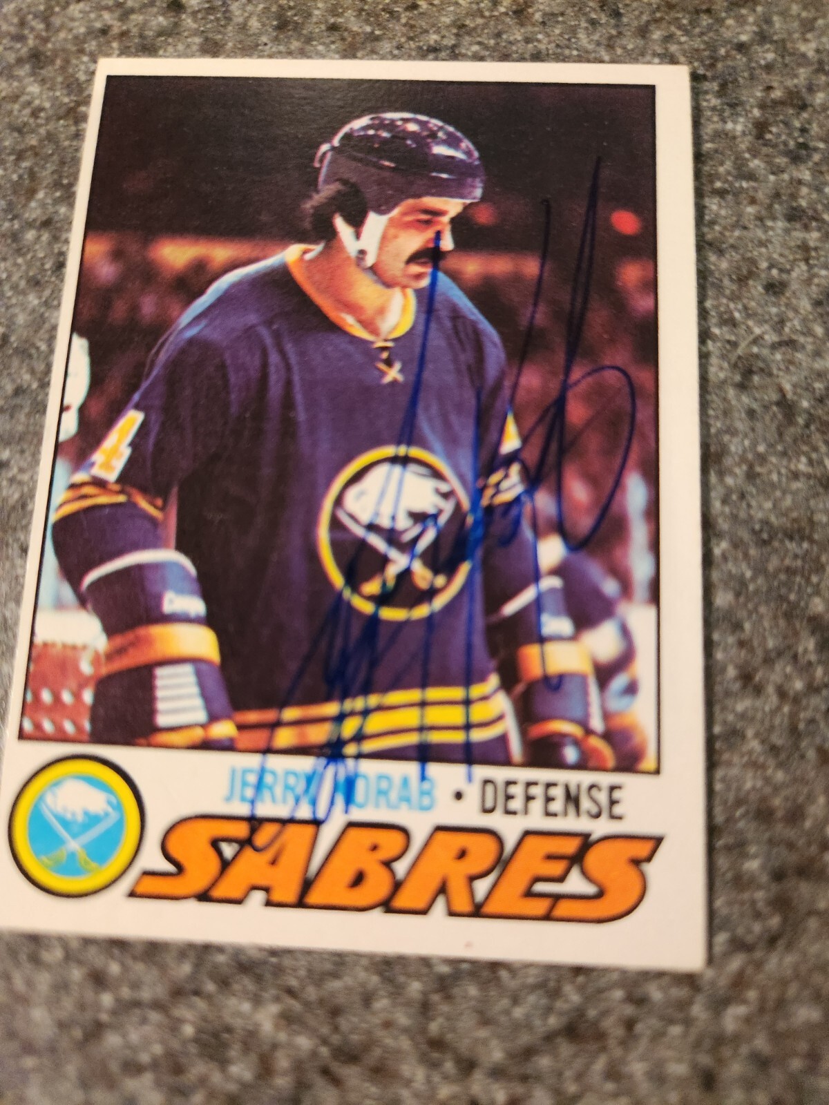 Jerry Korab Buffalo Sabres autograph 1977-78 Topps Hockey Trading Card ...