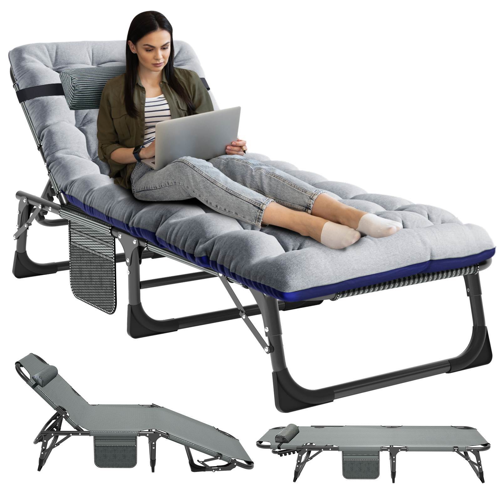 Adults Folding Sleeping Cot Guest Bed Heavy Duty Portable Cots Camping ...