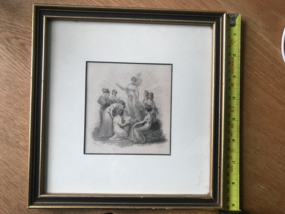 Antique Framed Georgian Print 1827 “A Group of Nymphs” by Henry Howard ...