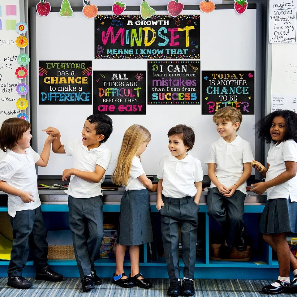 9 Pcs Growth Mindset Posters Inspirational Quote Classroom Poster for ...