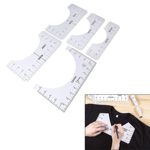 1 Pack of 5 PCS T Shirt Rulers Guide For Vinyl Alignment Placement ...