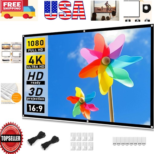 Double-Sided 72-Inch Indoor/Outdoor Projector Screen - 160-Degree ...