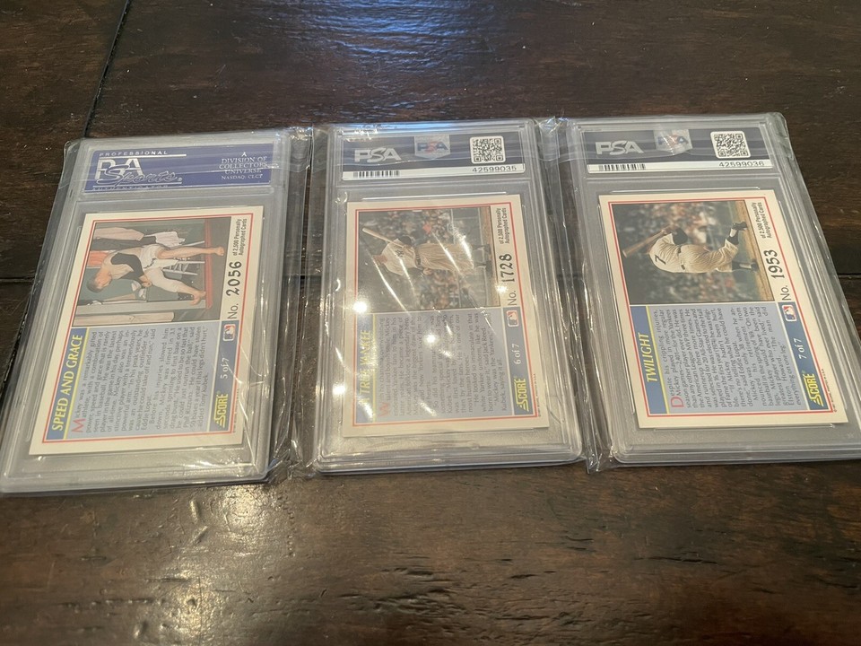 1991 Score Mickey Mantle Autographed Complete Rare Insert Set Graded ...