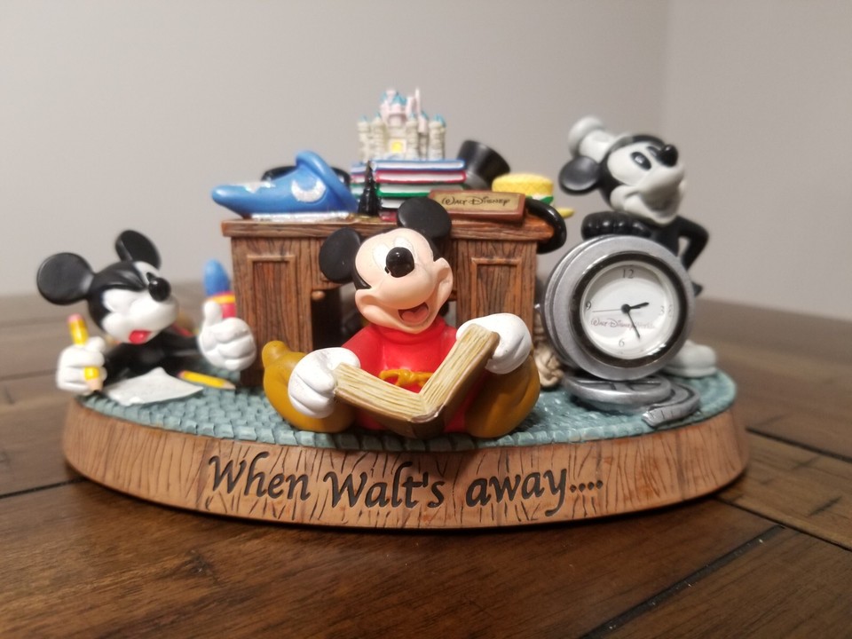 Disney Time Works When Walts Away 4 Generations Mickey Mouse Desk Clock ...