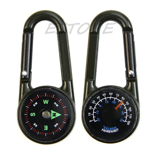 Outdoor Multifunctional Hiking Metal Carabiner Mini Compass Keychain | eBay
