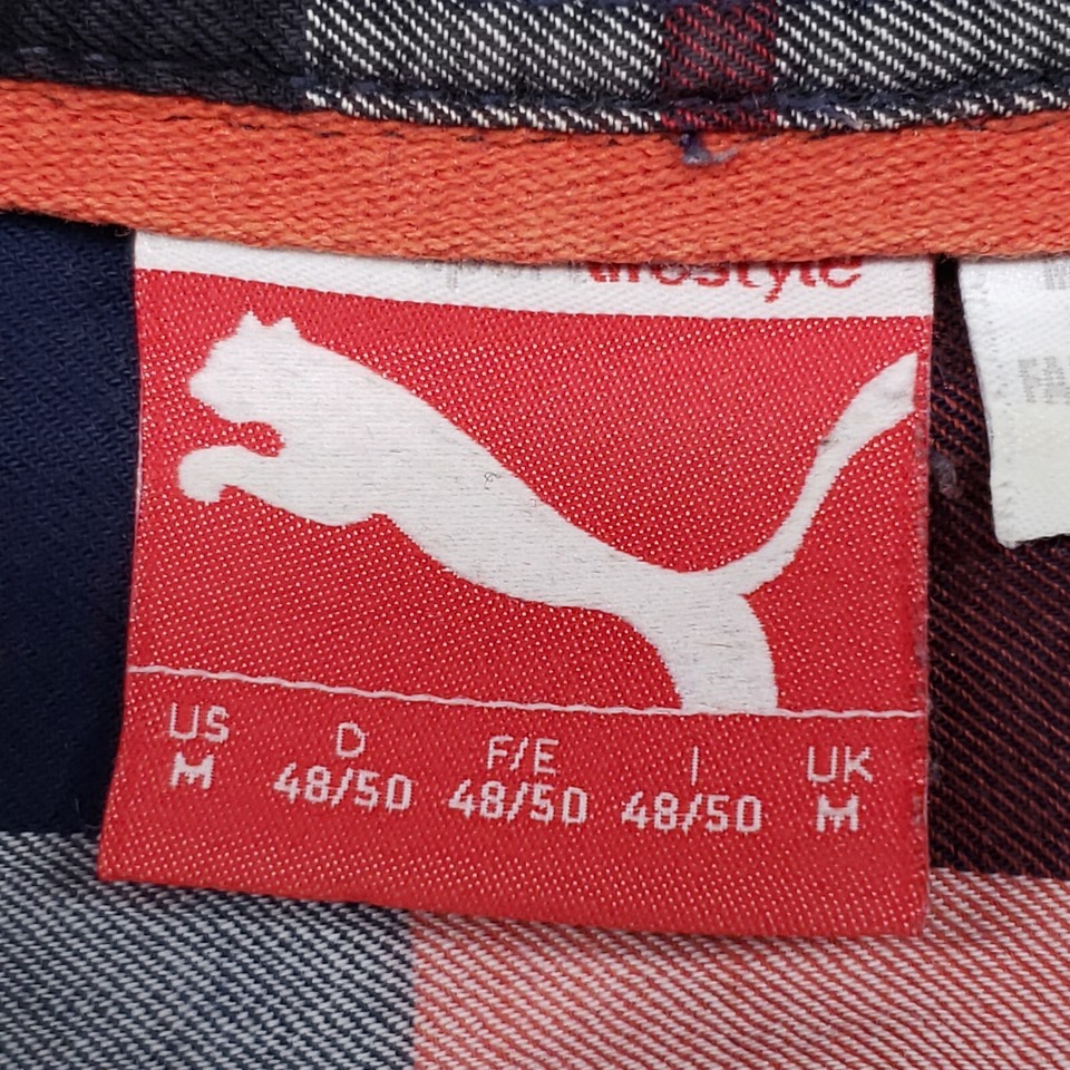 Puma Shirt Mens M Plaid Button Up Long Sleeve Collared Casual Adult | eBay