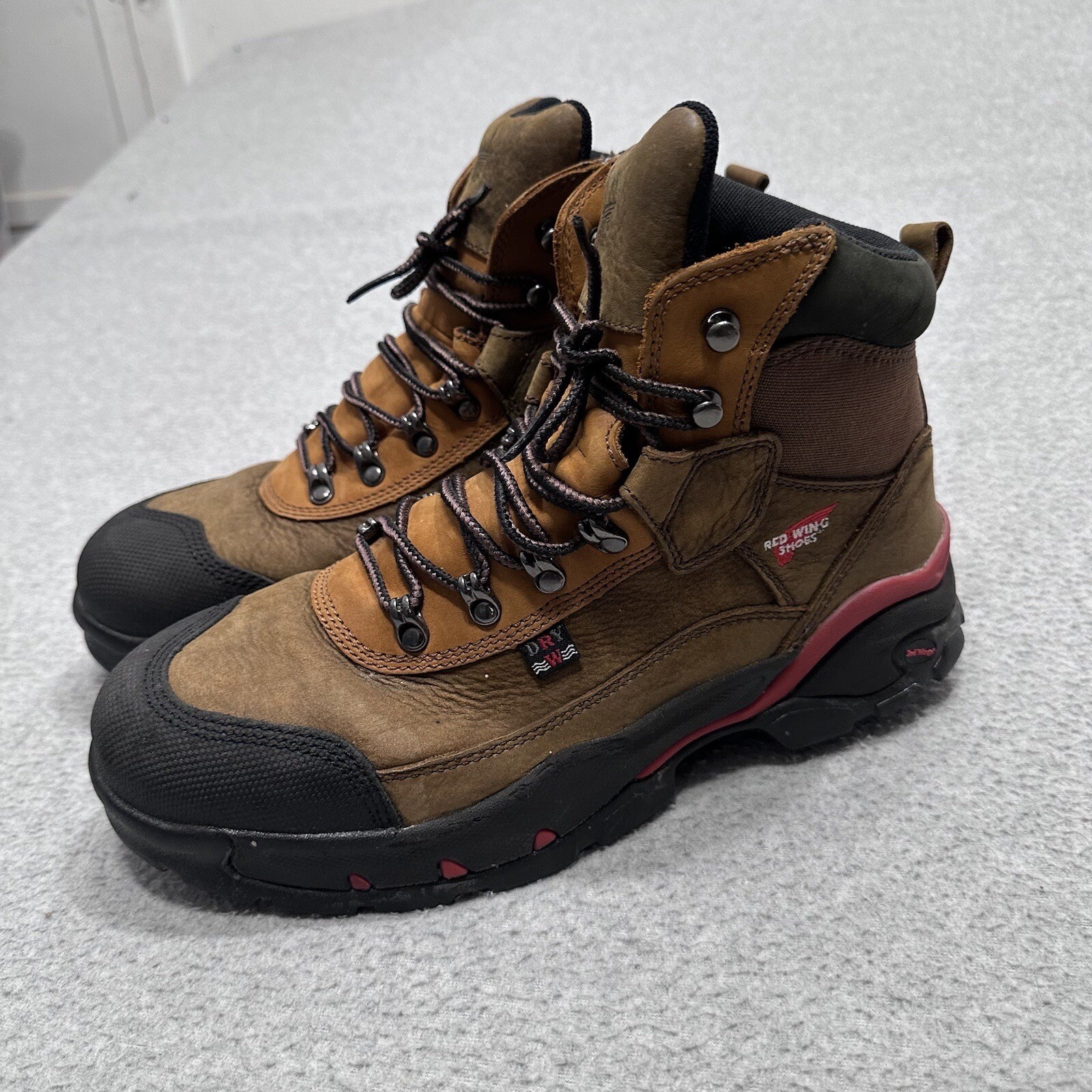 Red Wing Men’s Brown Leather Beige Safety Combat Boot… - Gem