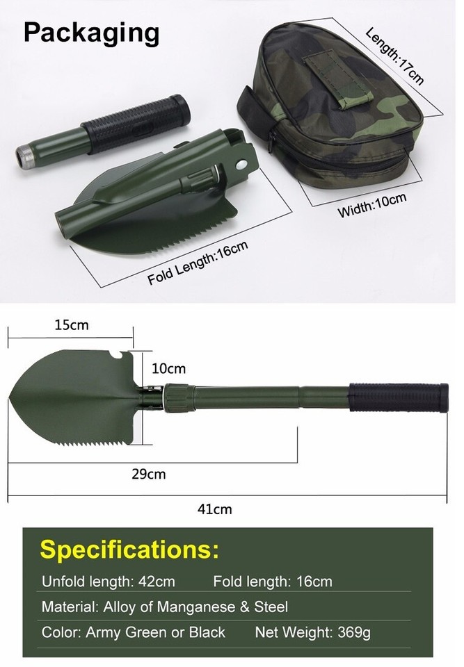 Folding Camping Shovel Survival Emergency Outdoor Tool Military Garden ...