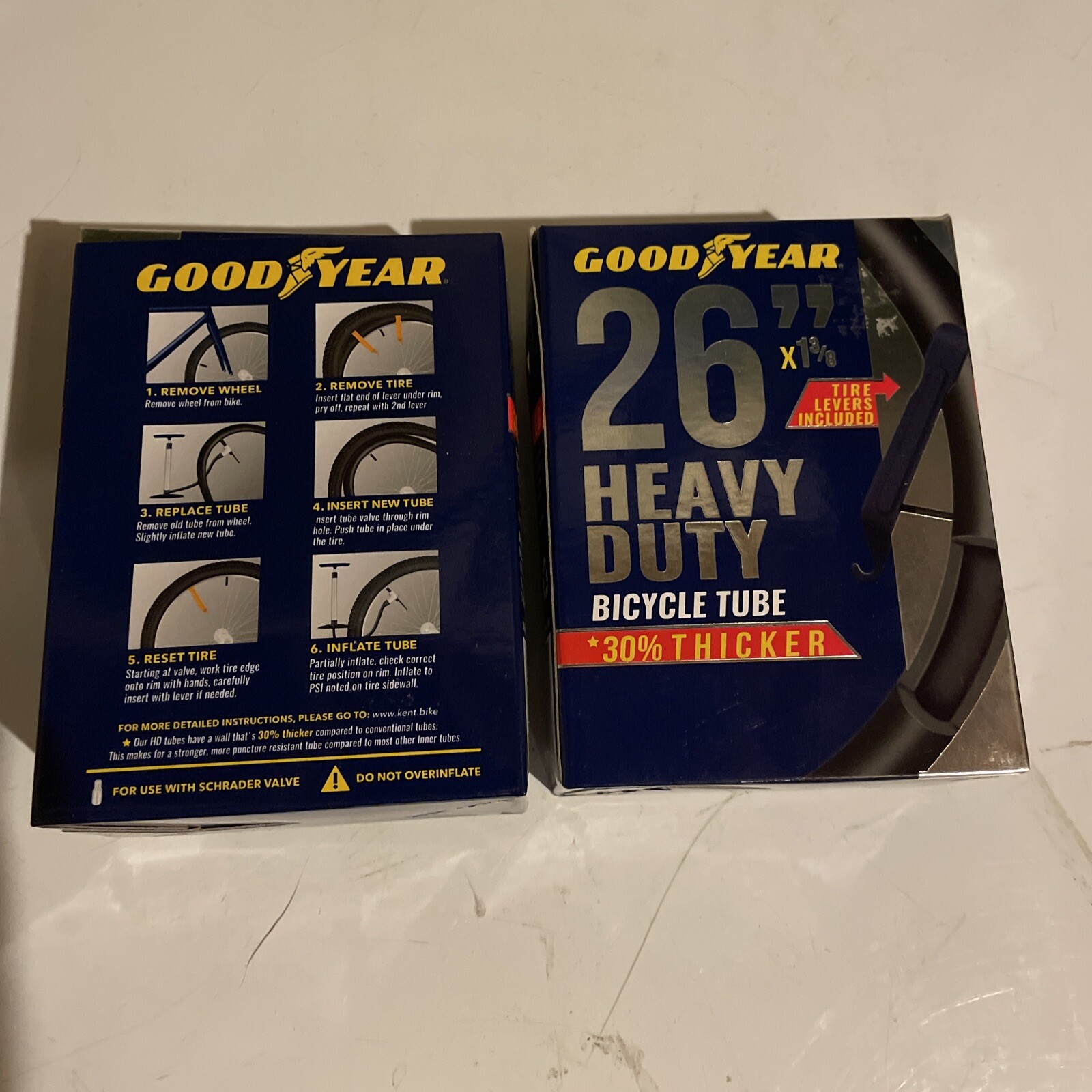 2 new tubes - Goodyear 26” x 1 3/8” Heavy Duty Bike Tube Black - Quick ...