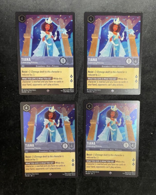 Disney Lorcana Tiana Celebrating Princess 196/204 Foil Lot x4 NM-M | eBay