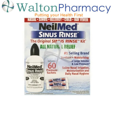 NeilMed Sinus Rinse Original Kit 60 Squeeze Bottle 60 Sachets saline ...