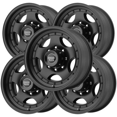 (Set-5) American Racing AR23 15x10 5x4.5" -44mm Satin Black Wheels Rims ...