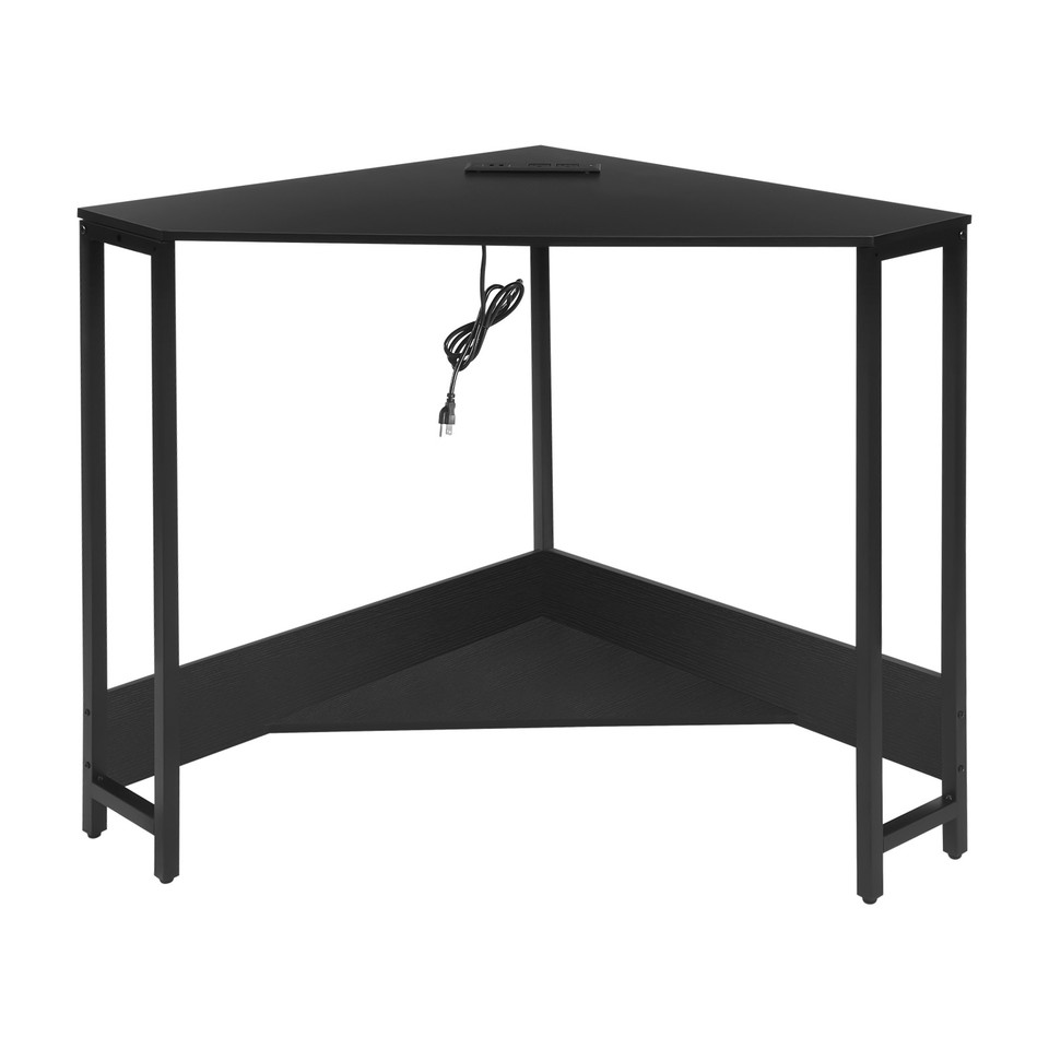 Triangular Corner Desk, Small Desk with Outlets, Free Standing Corner ...