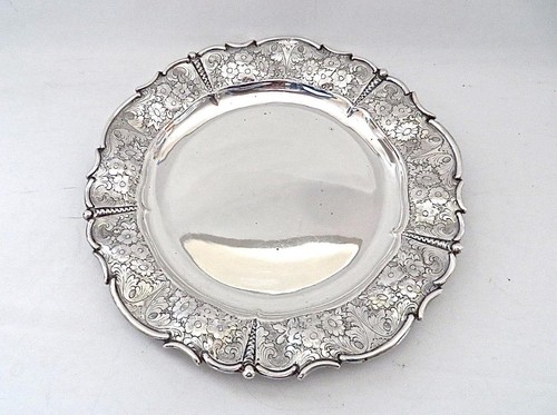 Fancy Italian 800 Silver 9" Reticulated & Engraved Cheese Dish Italian ...