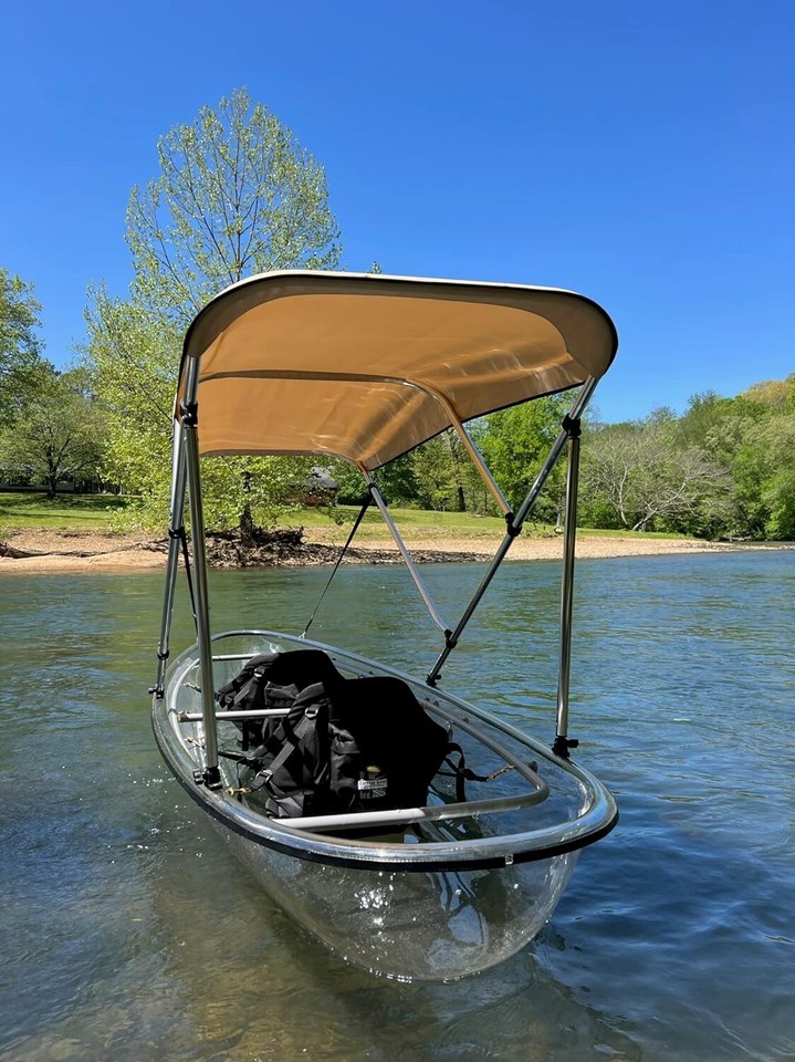 CRO 3'x8' Canoe/Kayak Sun Shade Canopy Bimini Top - Blocks UV/Heat/Rain ...