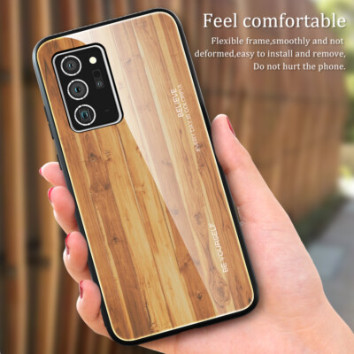 For Samsung Galaxy Note 20/20 Ultra 5G Wood Pattern Glass Back Phone ...