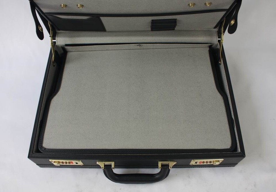 Professional Mens Leather Executive Black Briefcase with Combination ...