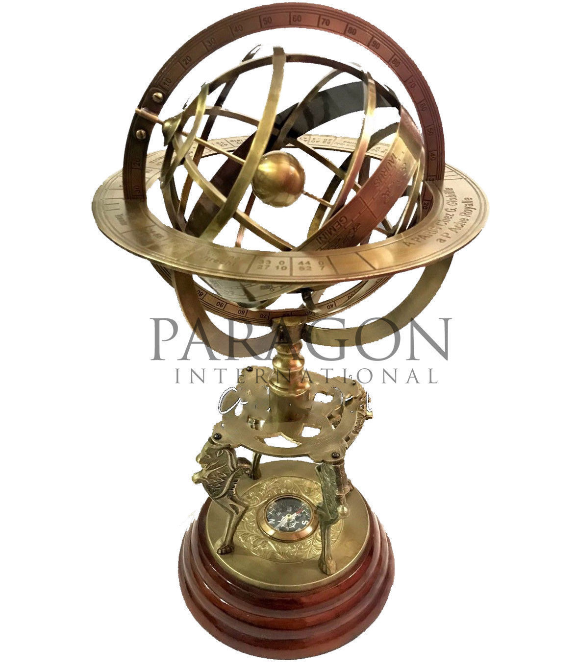 Large Armillary Big Globe Brass 18" Astrolabe Globe Zodiac Engraved ...