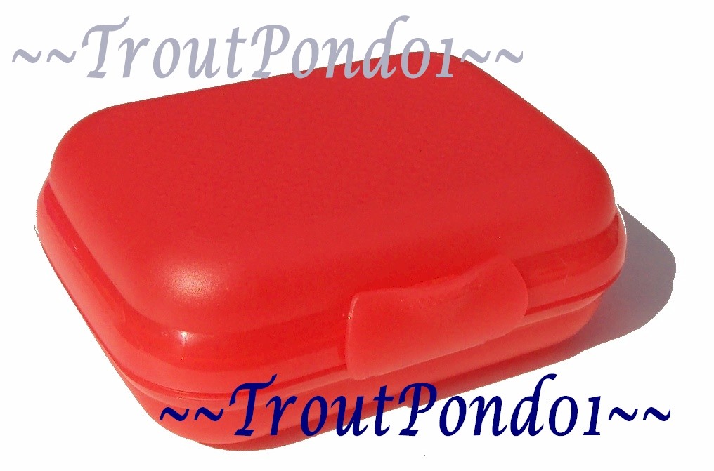 Tupperware Packables Hinged Container Trinket Box Oyster Watermelon Red ...