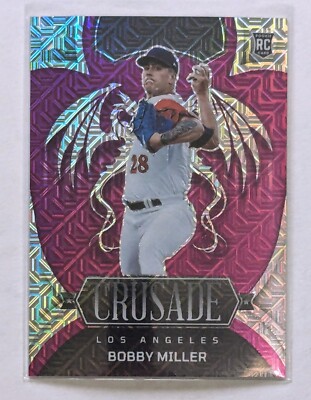 2023 Panini Chronicles Crusade Bobby Miller Purple Mojo Prizm /50 RC ...