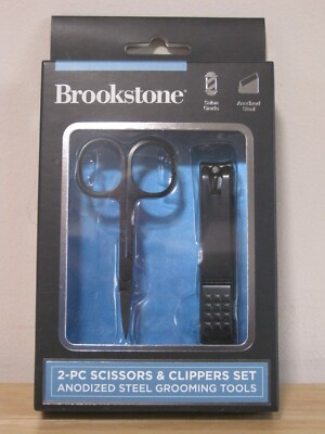 Brookstone 2-PC Scissors & Clippers Set Grooming Tools NEW Great Gift ...