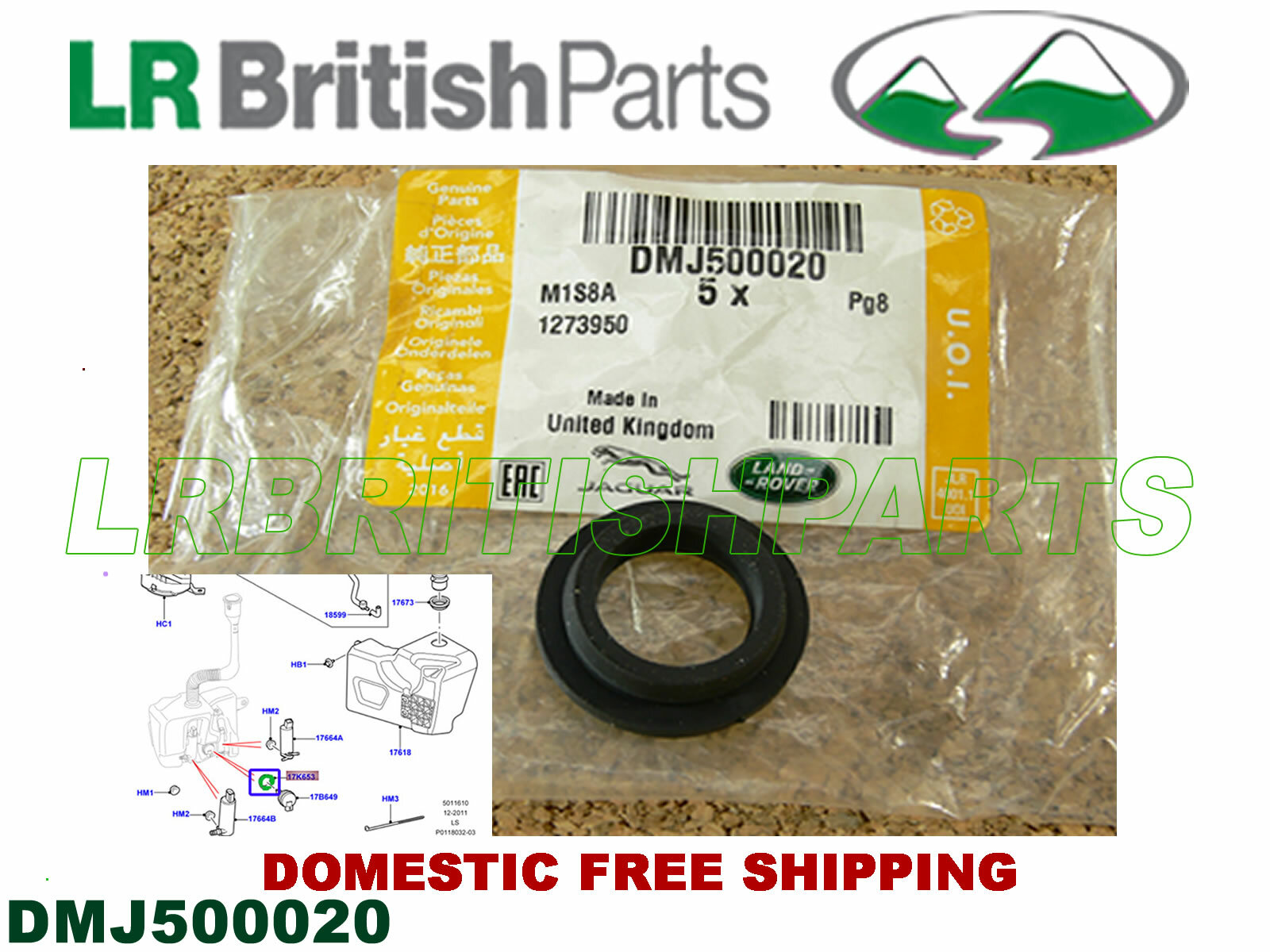 GENUINE LAND ROVER WIPER WASHER WINDSHIELD FLUID LEVEL SENSOR O'RING ...