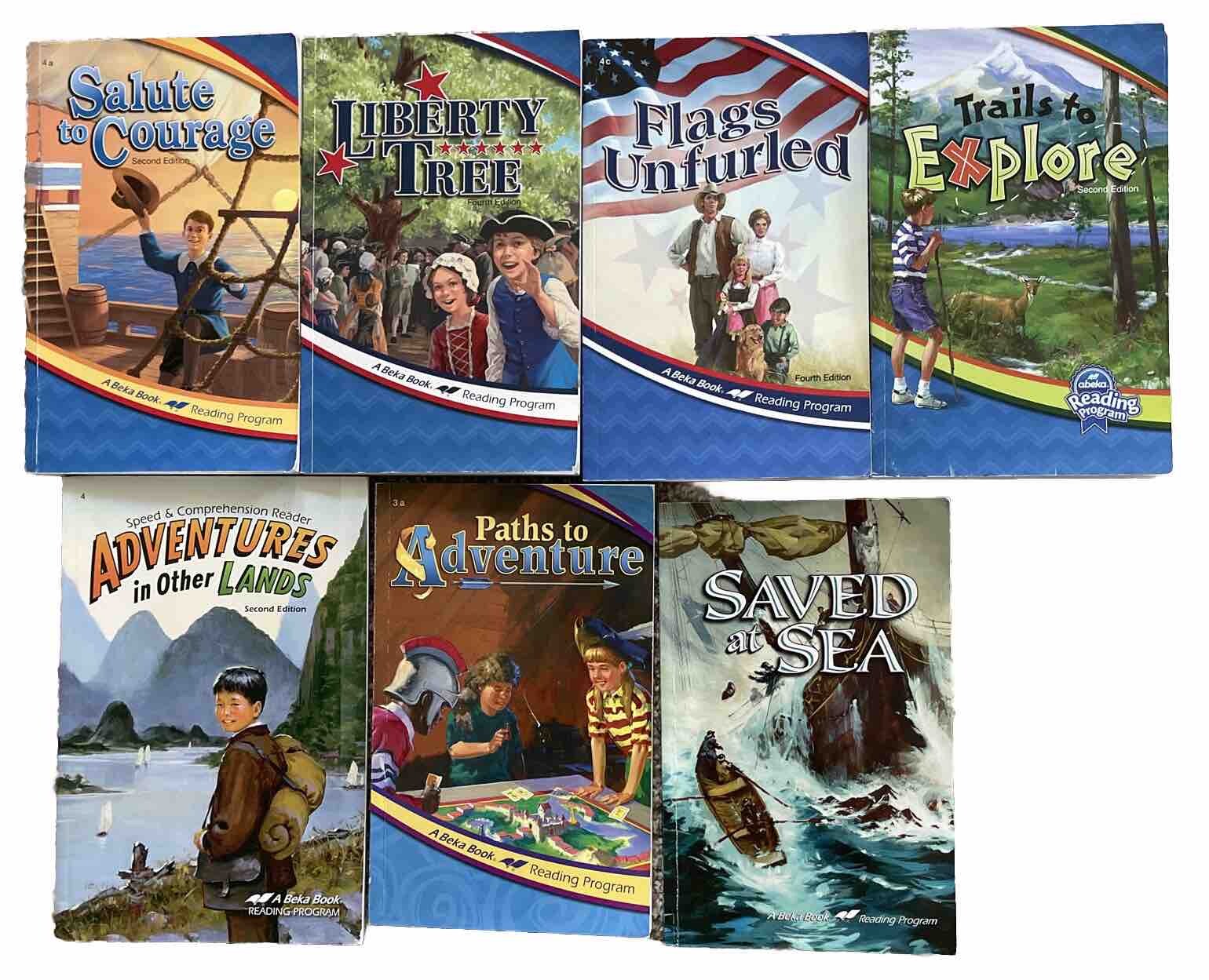 7 A Beka 3rd 4th grade Readers: Reading 4 4a 4b 4c 4d 3a Saved Sea ...