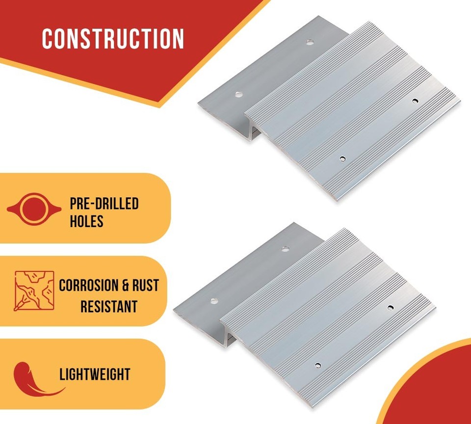 1 Pair 7-1/4" x 8" DIY Aluminum Ramp Brackets Kit Plates for Load ...