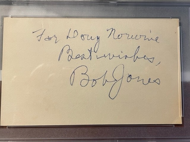 ROBERT T. BOBBY JONES SIGNED CARD, GOLF, MUSIC, PSA/DNA, THE SIMPSONS ...