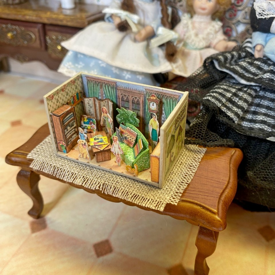 Puppet Doll Room Box Mini Interior Dollhouse Miniature Scale 1:12 ...