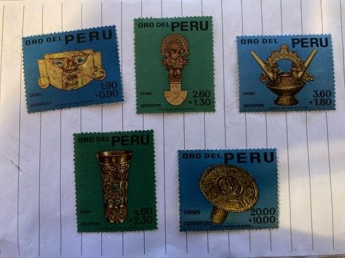 Ancient Peruvian gold 1966, chimu culture, complete series, MH, accept ...