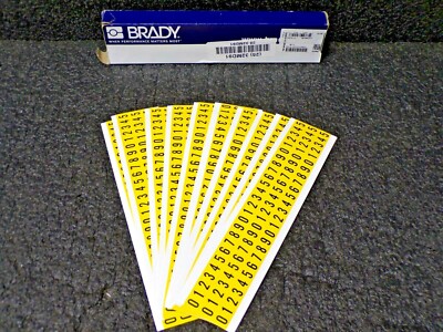 BRADY Number Label, 0 Thru 9, Black/Yellow, 3/8" Character Height, PK10 ...