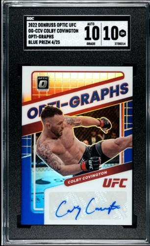 2022 Panini Optic UFC Colby Covington Auto Blue Prizm Autograph /25 SGC ...