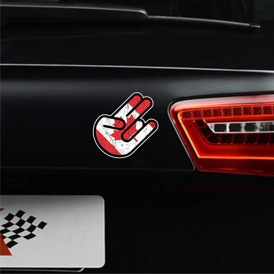 Shocker Canadian Flag Vinyl Decal Bumper Sticker Canada Maple Leaf ...