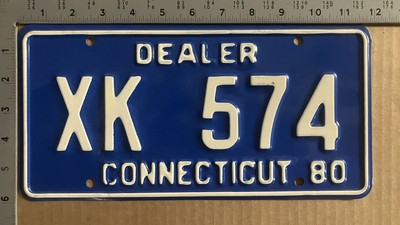 1980 Connecticut dealer license plate XK 574 Ford Chevy Dodge 17659 | eBay