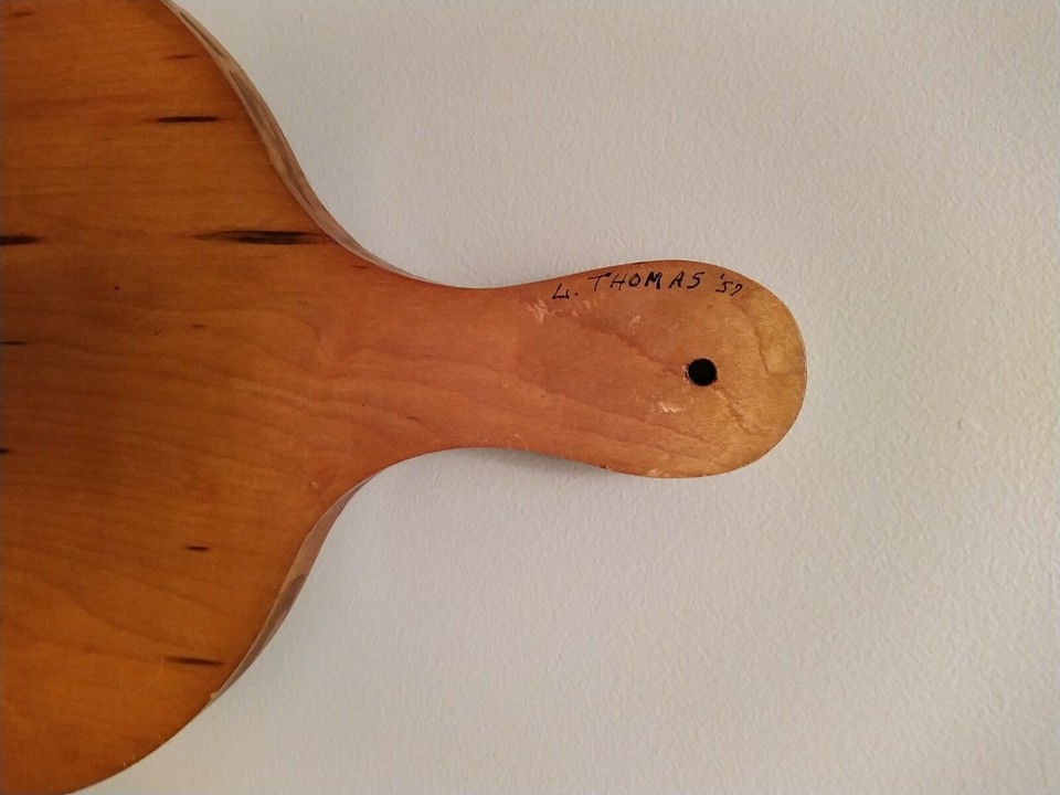 Vintage 1957 Wood Paddle Hand Painted Floral Cutting Board Kitchen Wall ...
