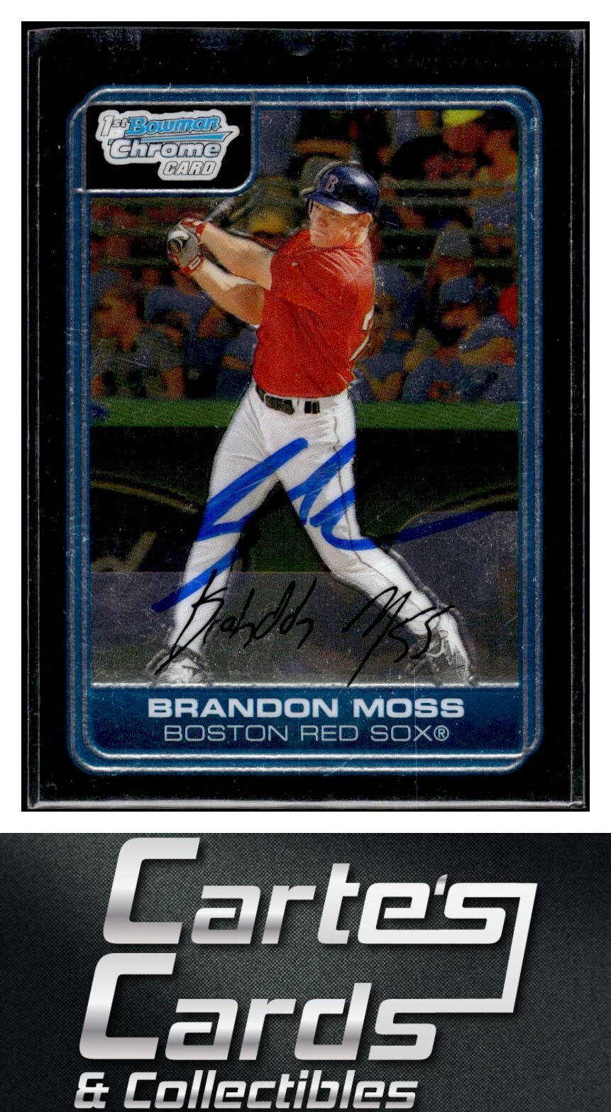 Brandon Moss 2006 Bowman Chrome #BC123 Boston Red Sox TTM/IP Signed ...