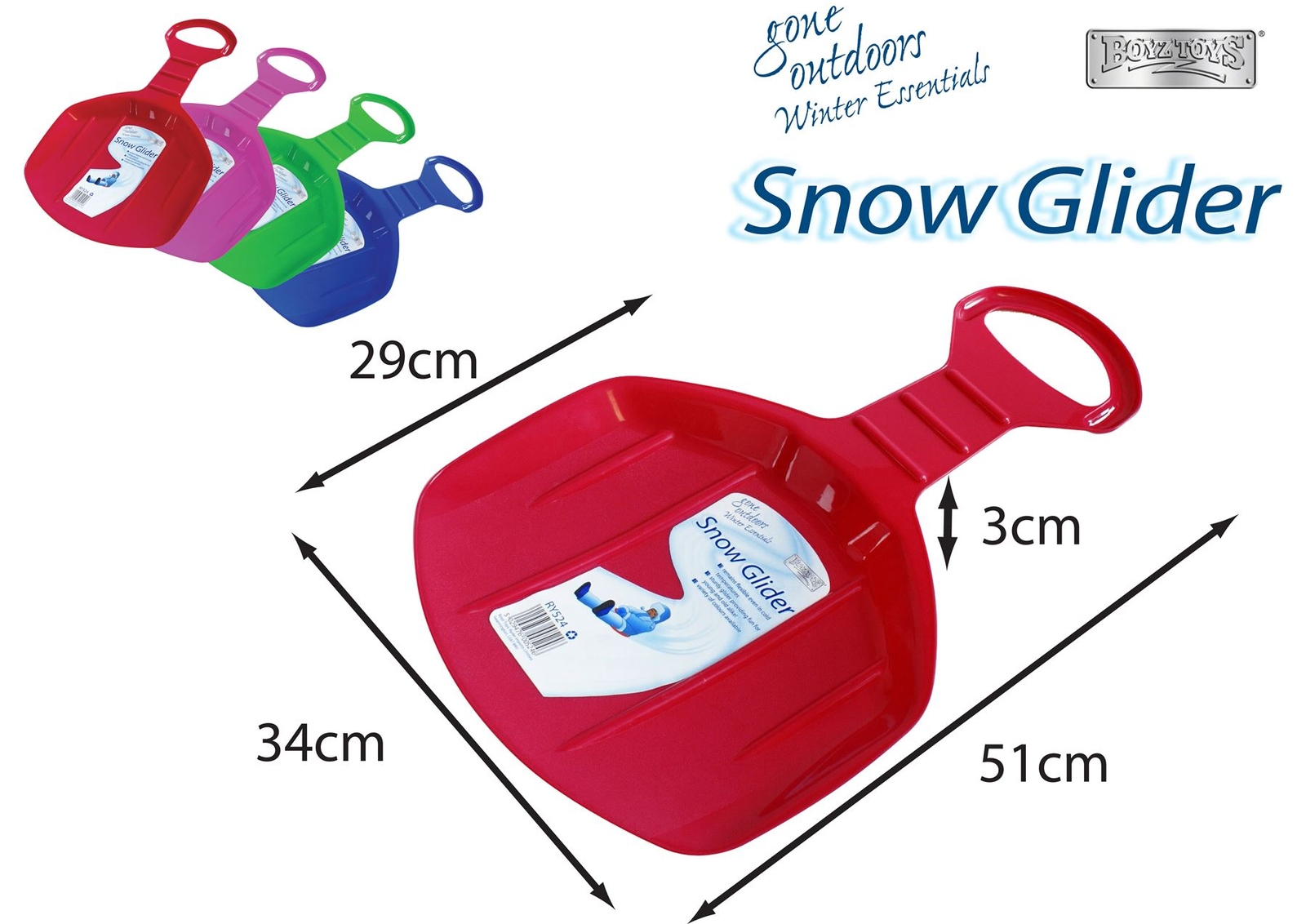 Winter Essentials Round Solo Mini Sliding Sledge Plastic Snow Glider ...