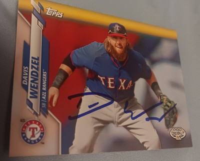 DAVIS WENDZEL SIGNED TOPPS RC RANGERS REDS BATS AUTOGRAPH | eBay