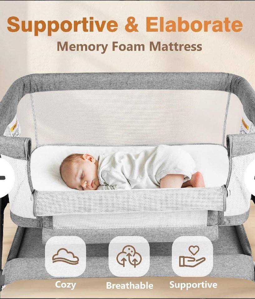 3in1 Baby Bassinet Bedside Sleeper Portable Baby Crib Bassinets with ...